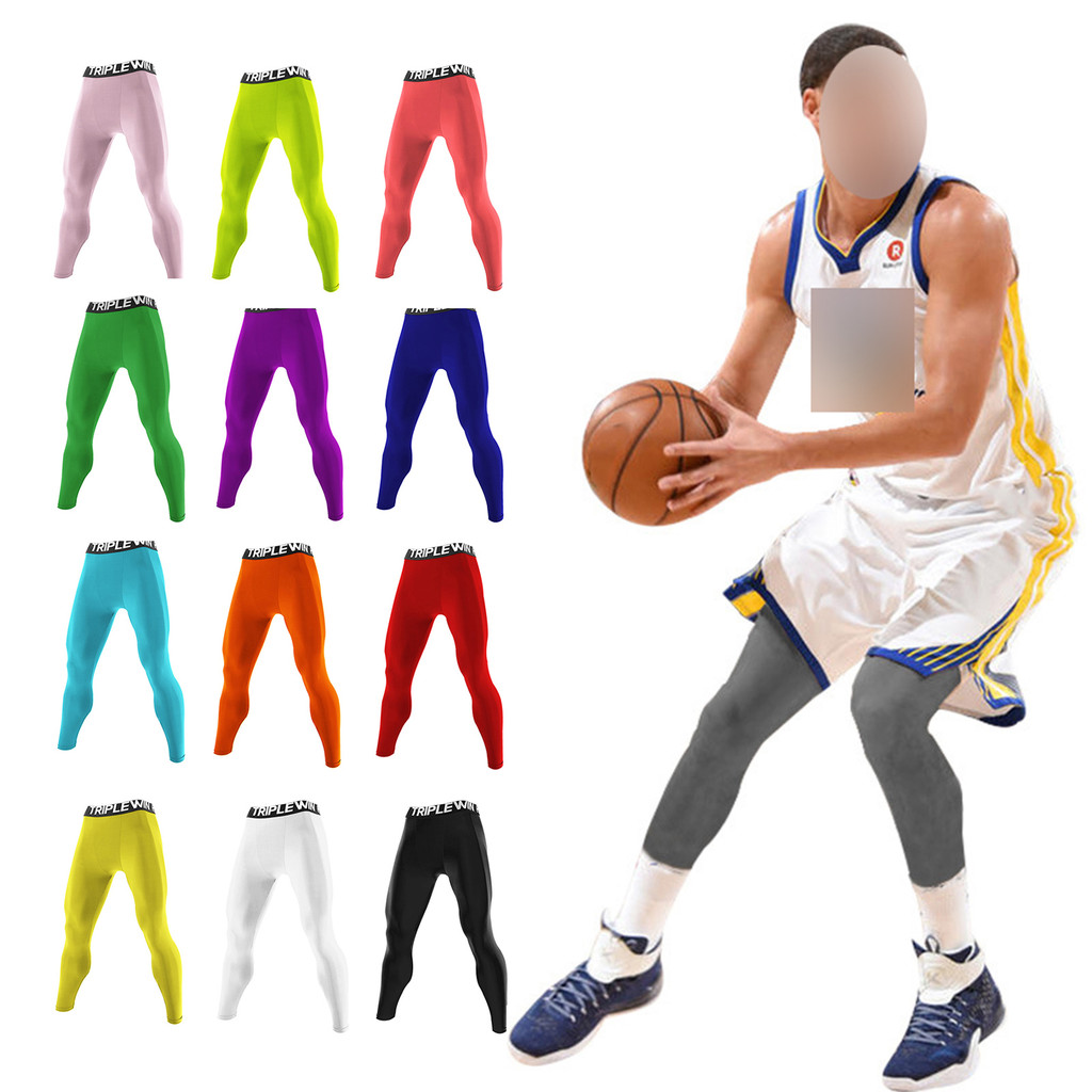 Men’s Long Compression Long Tight Pants for Basketball Sports Full ...