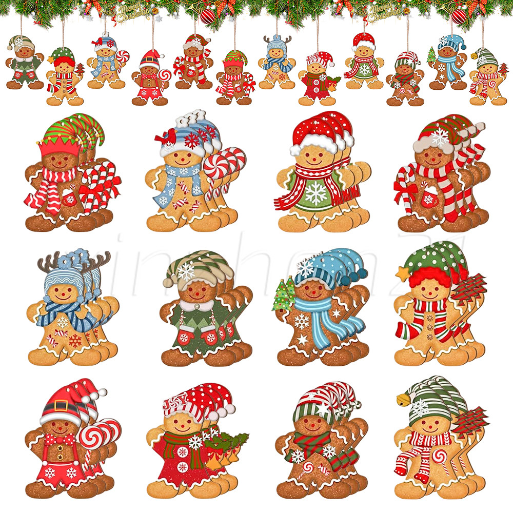 Christmas Traditional Gingerbread Man Hanging Ornaments - Christmas ...