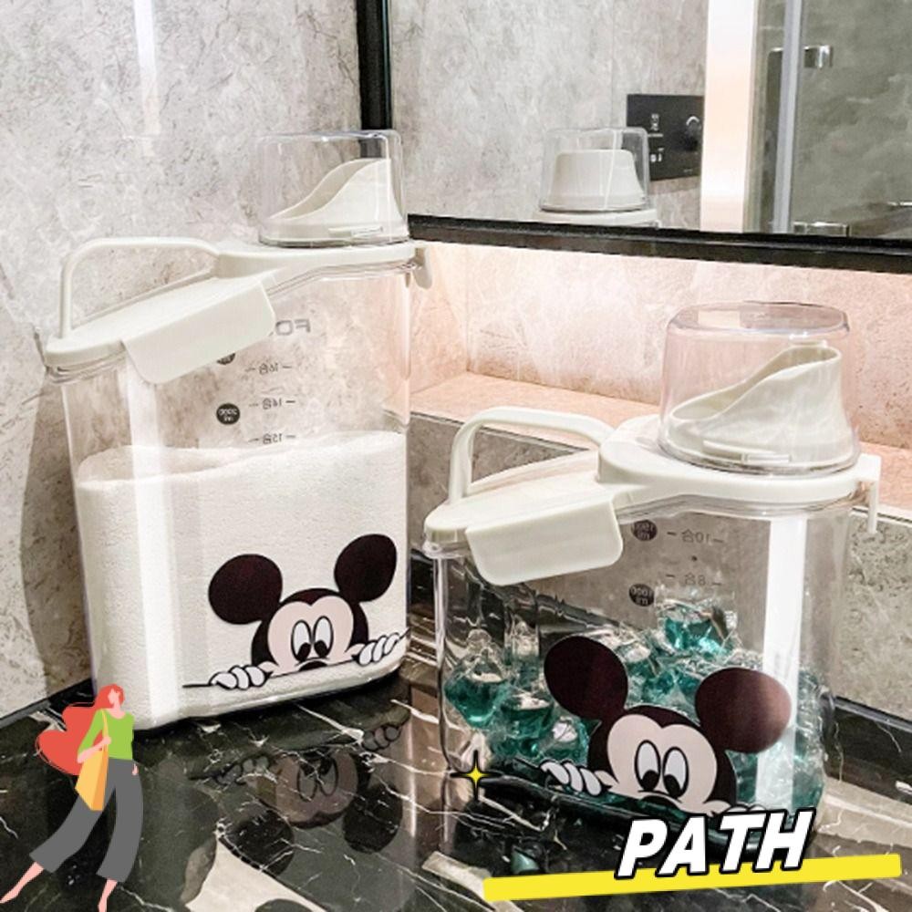 PATH Washing Powder Dispenser, Transparent Airtight Detergent Dispenser ...