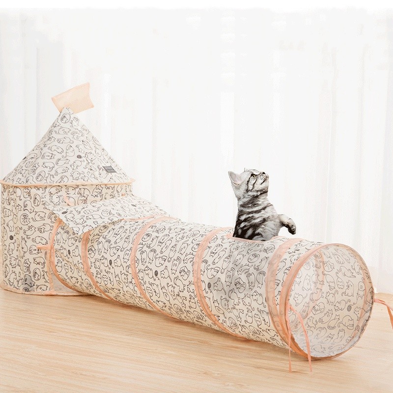 Cat Toys Cat Tunnel and Cat Cube Pop Up Collapsible Kitten Indoor ...