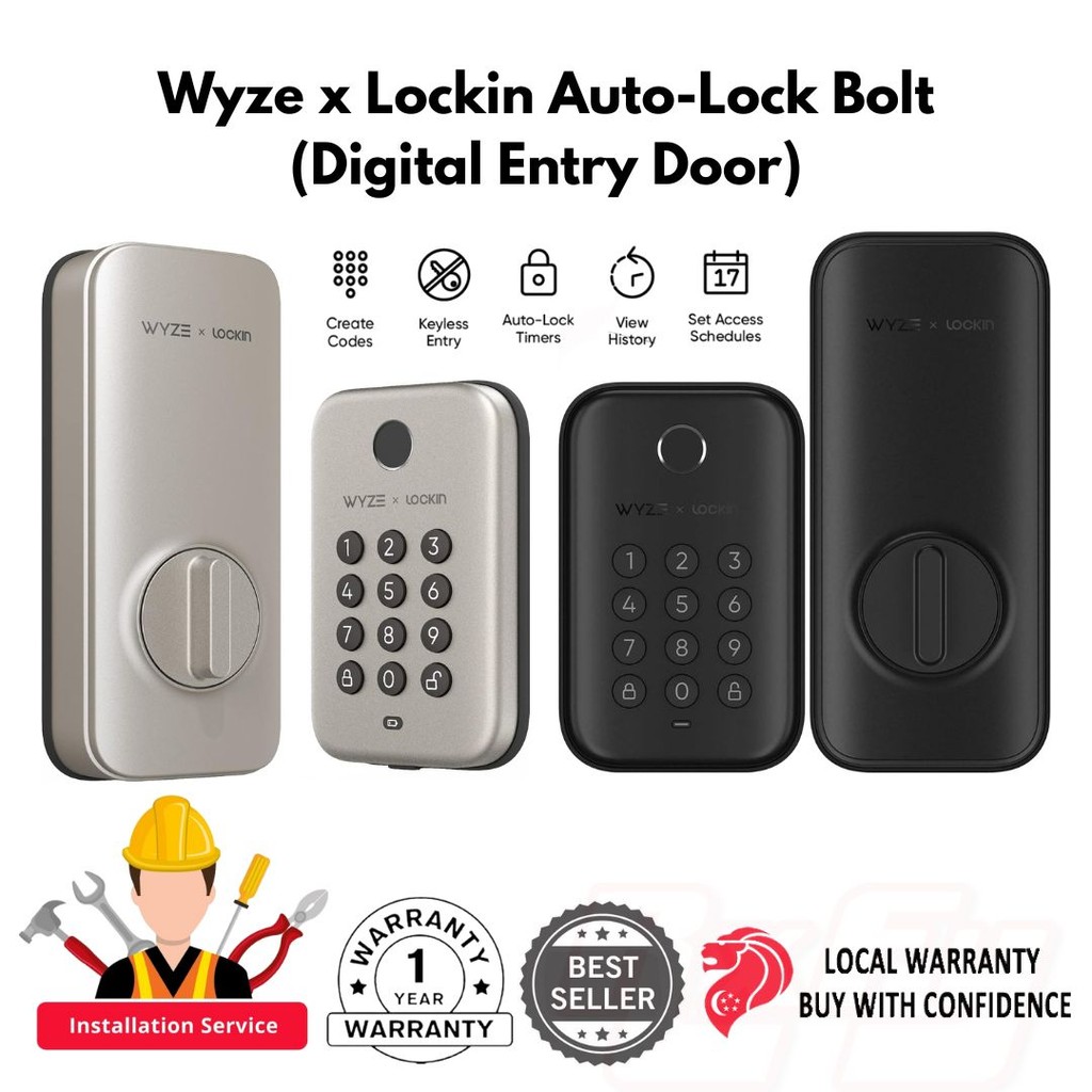 Wyze x Lockin Auto-Lock Bolt, Fingerprint Unlock, Keypad, Digital Entry Door Smart Deadbolt Lock ...