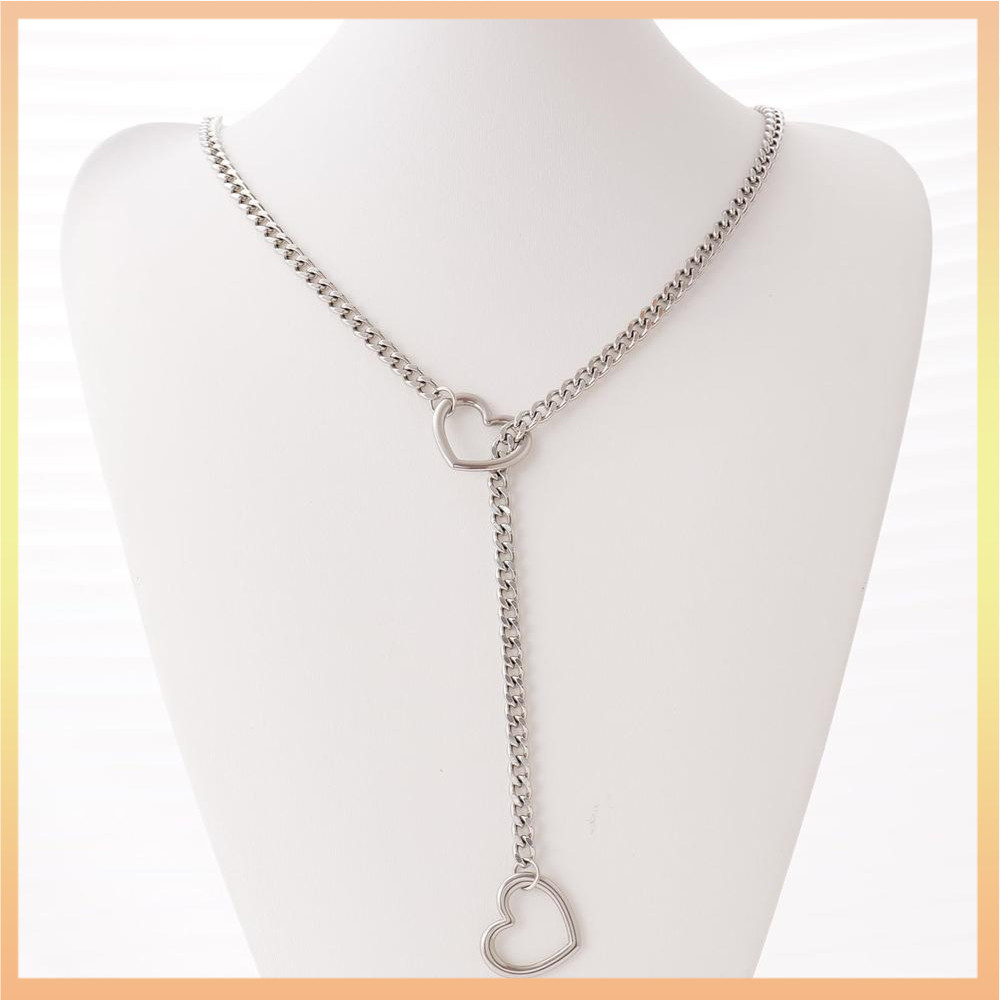 Anti-slip Chain Jewelry Women's Heart Lock & Key Slip Chain Necklace ...