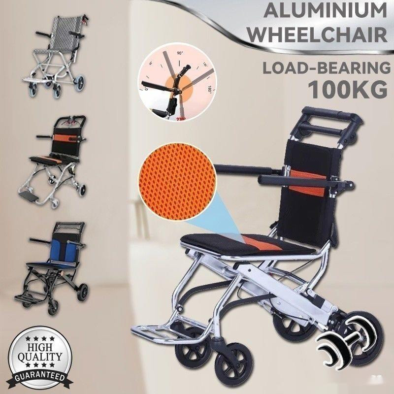 Wheelchair Foldable Lightweight Aluminium Push Chair Pushchair With ...