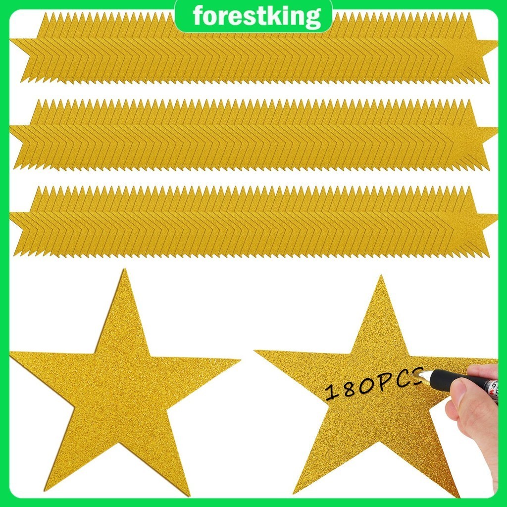 180Pcs Glitter Star Cutouts Double Printed Paper Stars Cutouts DIY ...