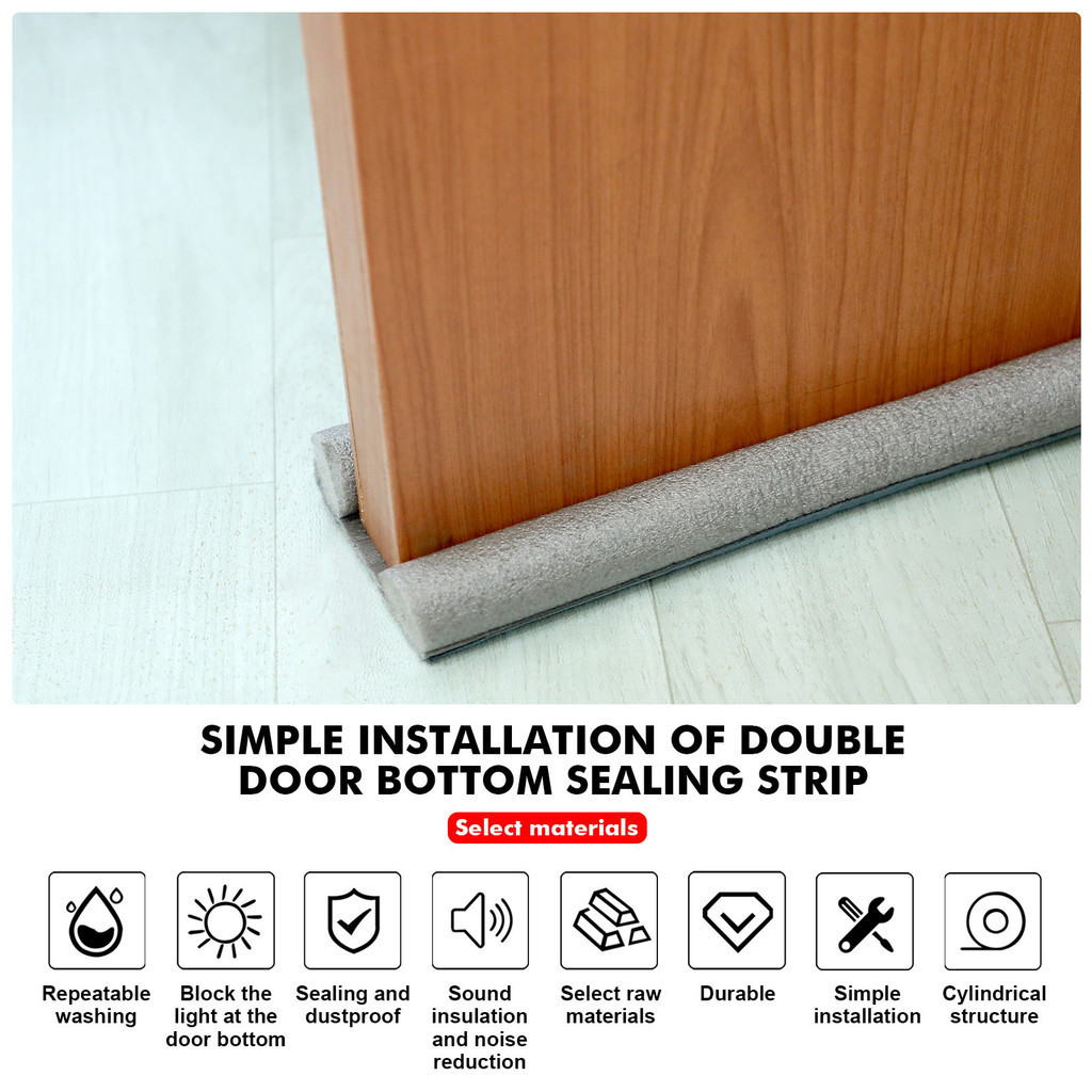 Flexible Door Gap Bottom Seam Sealing Bathroom Door Seal Sound Proof ...