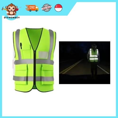 (DIY MONKEY) Construction Airport Reflective Safety Vest With Pocket ...