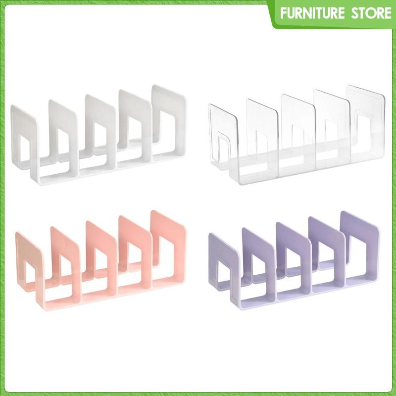 [Wishshopeelxj] Acrylic Bookends Space Saving Four Book Stand for Home ...