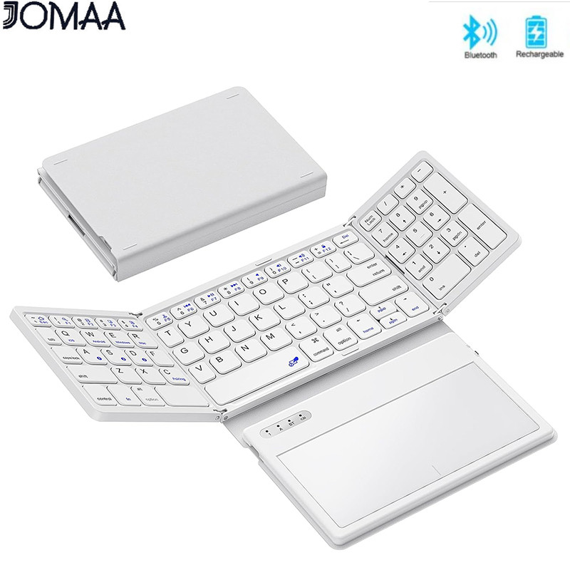 Jomaa Portable Foldable Bluetooth Keyboard Rechargeable Full Size ...