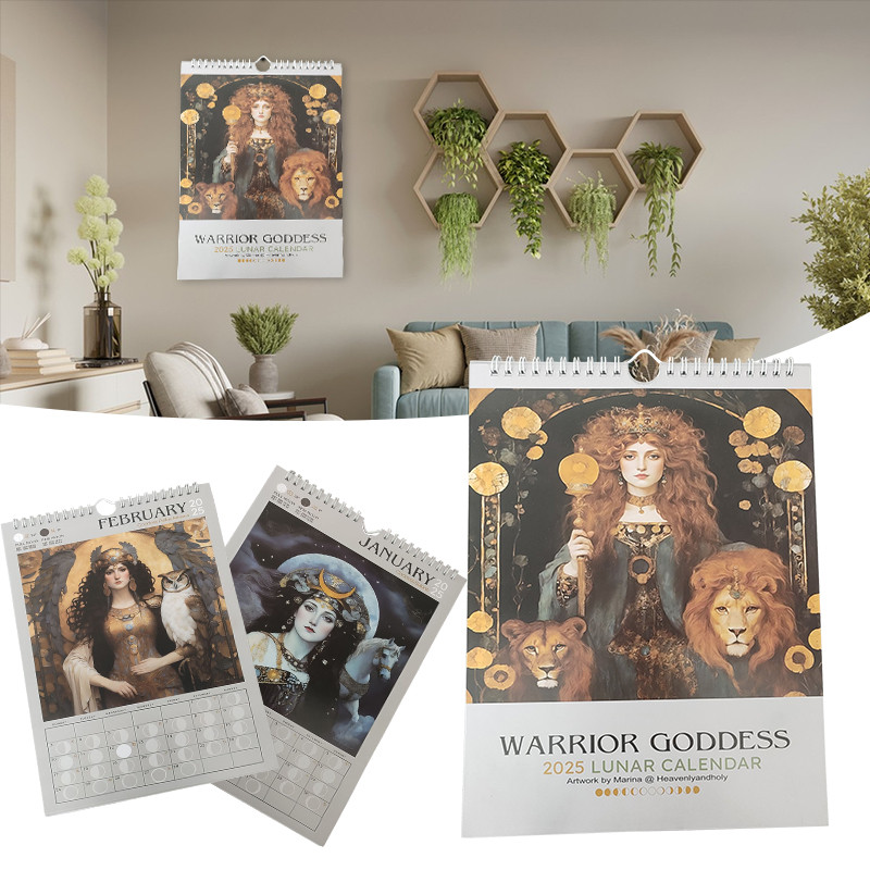Warrior Goddess 2025 Moon Phase Calendar,2025 Wall Calendar with 12 Month | Shopee Singapore