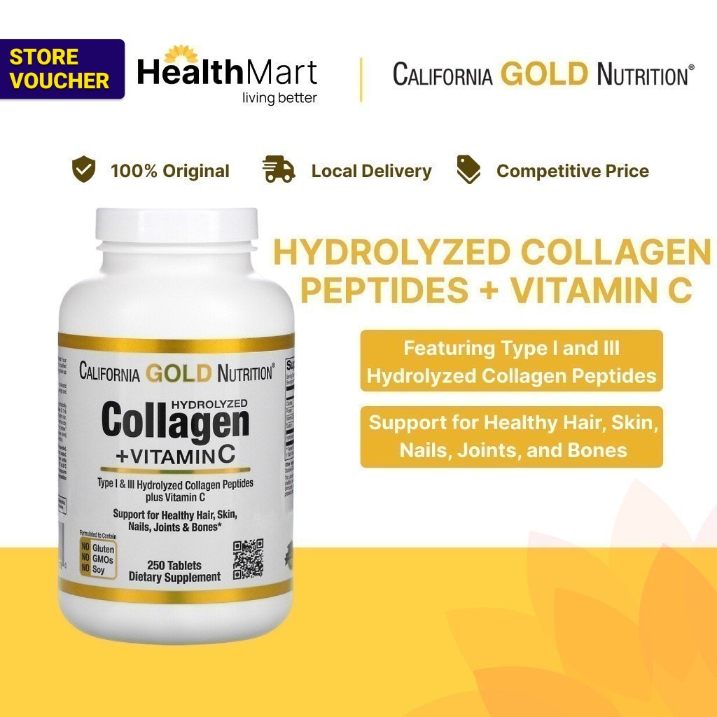 [SG] California Gold Nutrition, Hydrolyzed Collagen Peptides + Vitamin ...