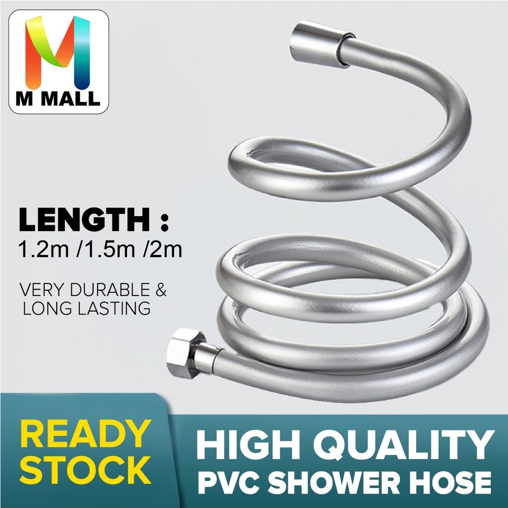M MALL Black / Silver PVC Flexible Tube Hose with Brass Nut Handheld ...