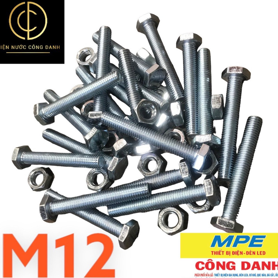 M12 iron bolts (12mm) in many sizes (pack of 20 with canopy) | Shopee ...