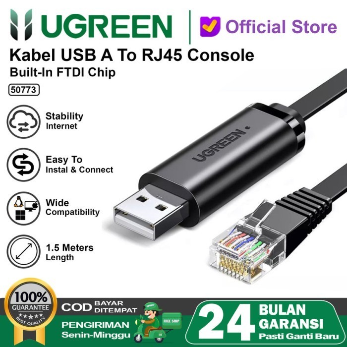 Ugreen LAN Ethernet to USB RJ45 Console Flat Cable 50773 80186 | Shopee ...