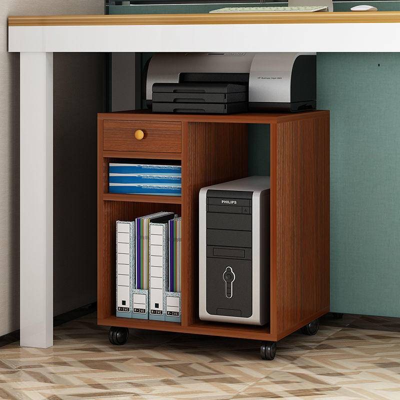 Floor standing movable computer host rack with drawers, solid wood host ...