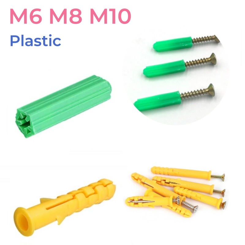 Yellow Green Plastic Expansion Pipe Tube M6 M8 M10 Ribbed Plastic ...