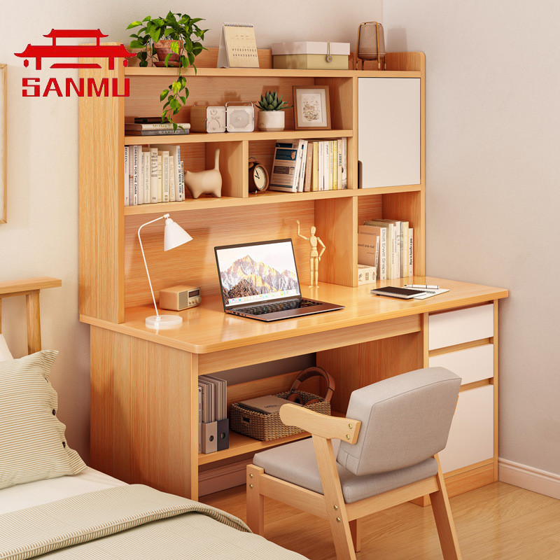 Study Table With Bookshelf Study Desk Computer Desk With Drawer Office ...