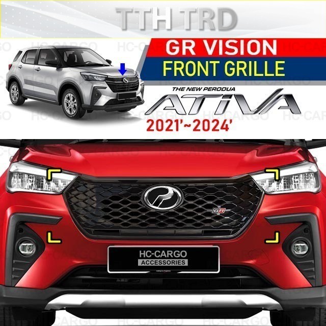 Perodua Ativa 2021 GR Front Grill Glossy Black Painted (Mini Cooper ...