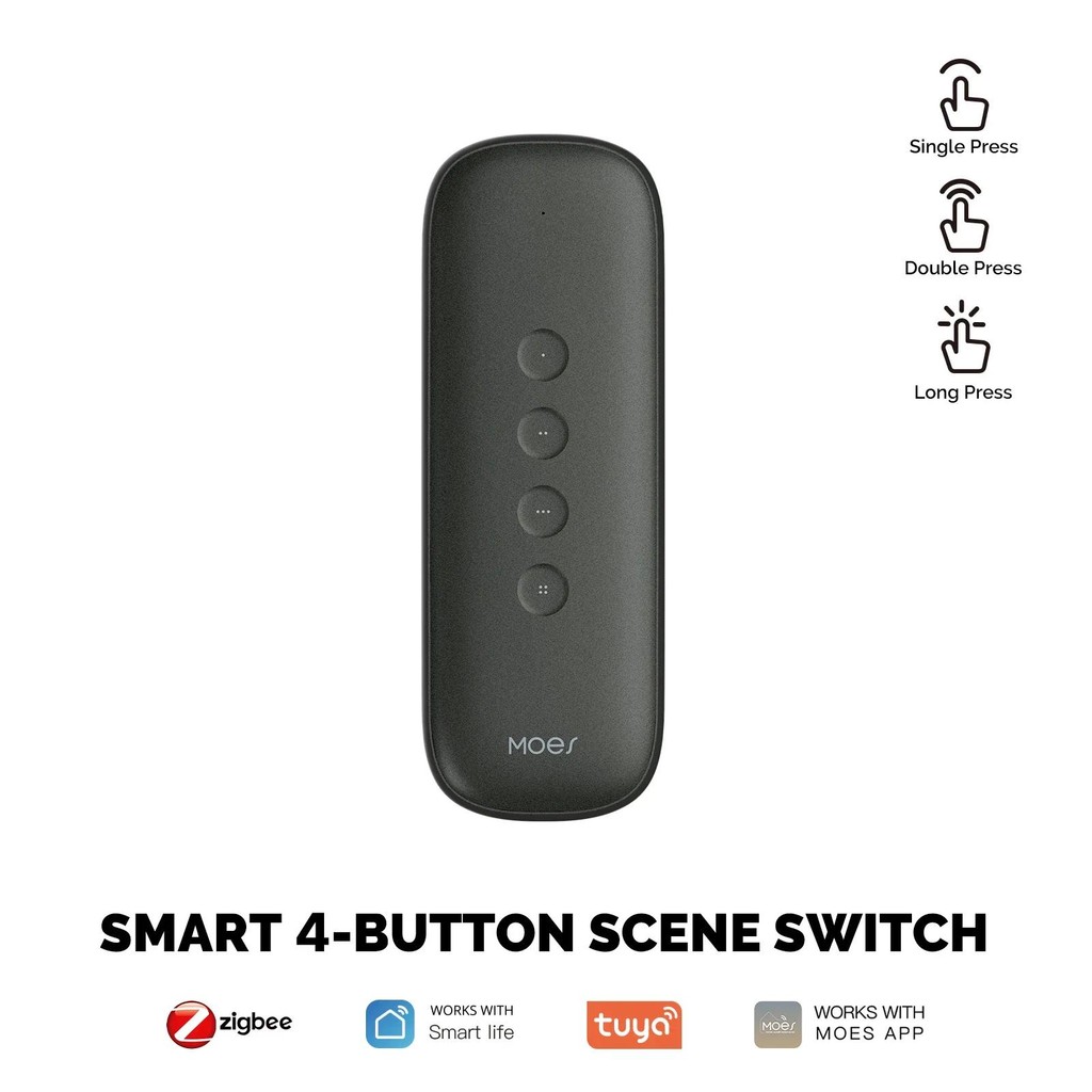 Tuya ZigBee Smart Scene Switch 4Button Portable Wireless Lighweight ...