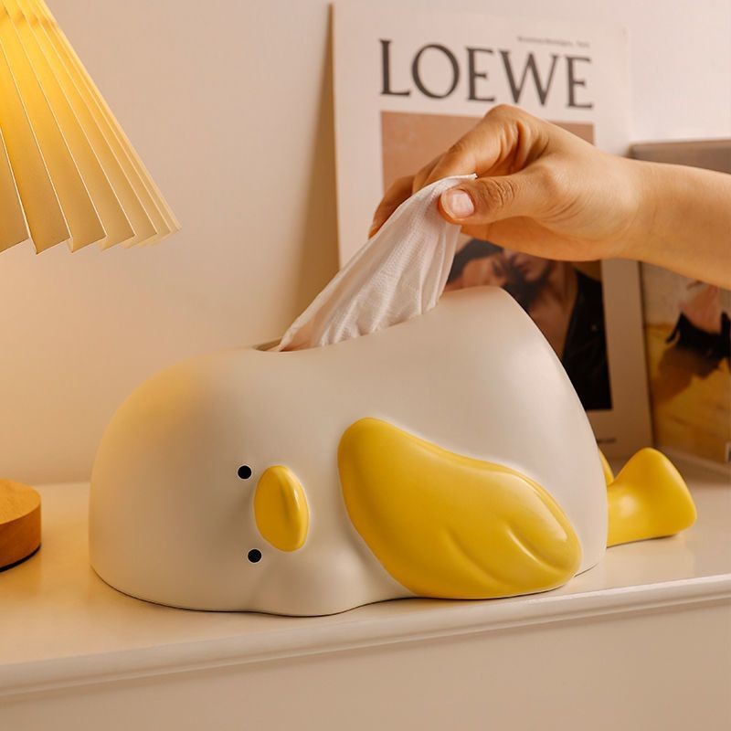 Lying Flat Duck Resin Tissue Box Room Decorations Cute Creative Living ...