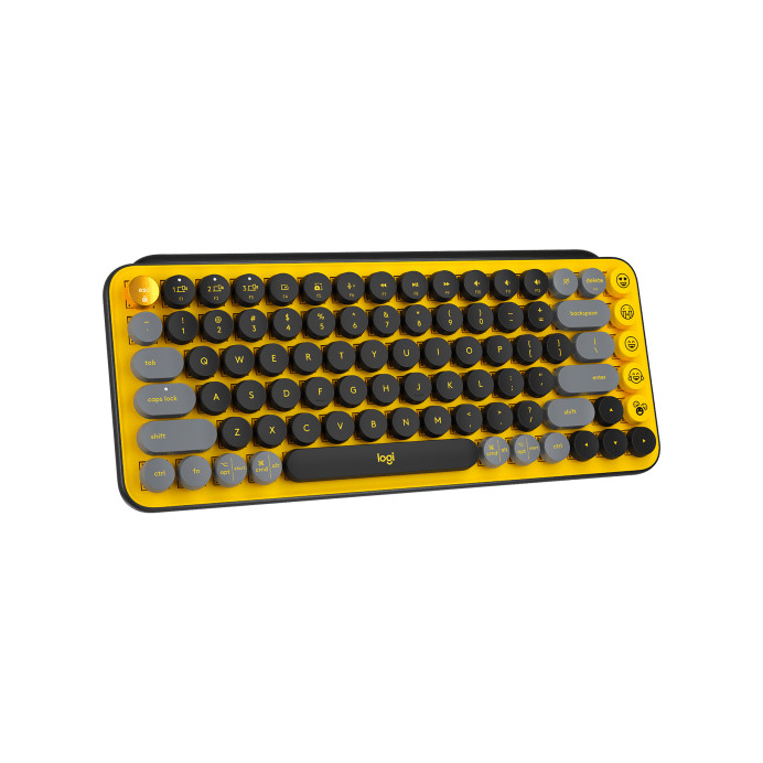 LOGITECH POP KEYS WIRELESS BLUETOOTH MECHANICAL KEYBOARD BLAST YELLOW ...