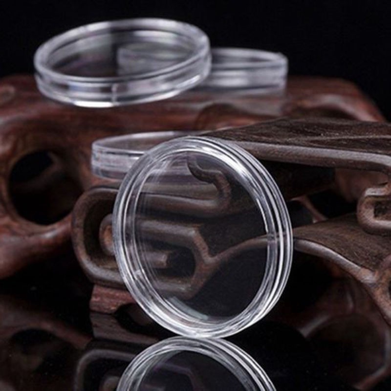 (DEAL) 100Pcs 21mm Coin Holder Capsules Storage Clear Round Display ...