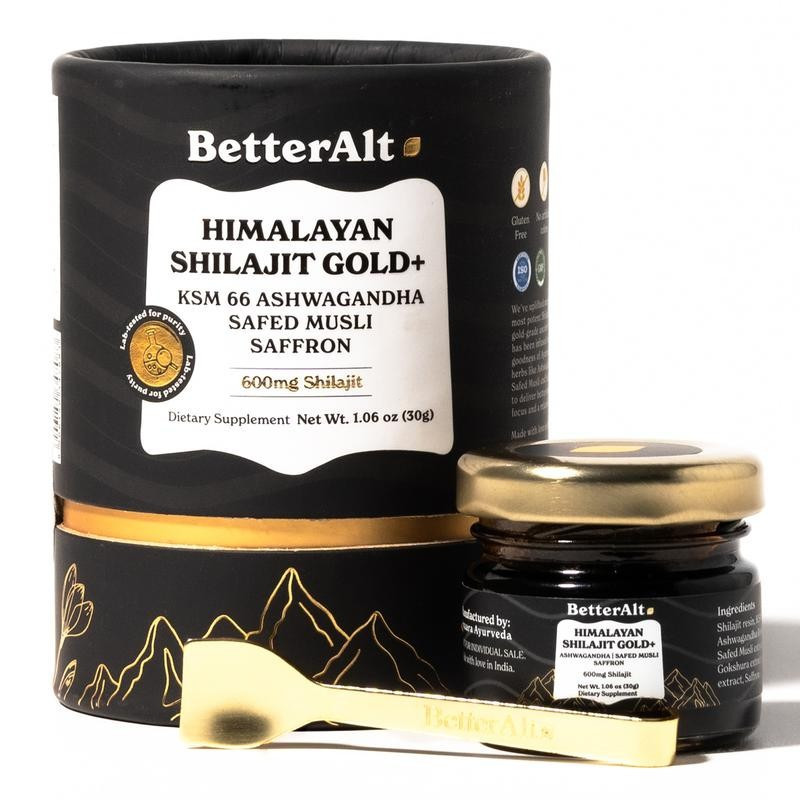 BetterAlt Himalayan GOLD+ Shilajit Resin with KSM-66 Ashwagandha | Lab ...