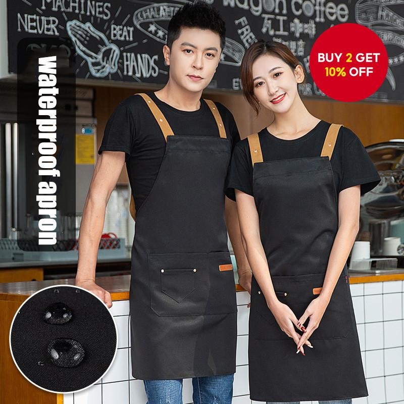 Apron waterproof apron barista apron kitchen waterproof chef apron ...