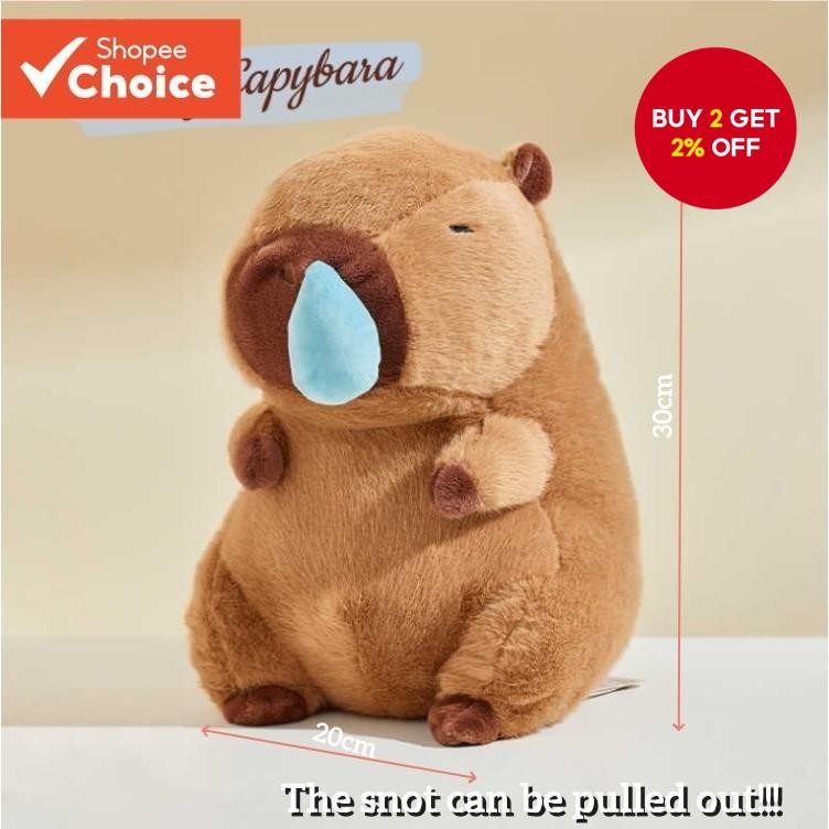 20cm/30cm Capybara Plush Toy with Automatic Retractable Snot Ball ...