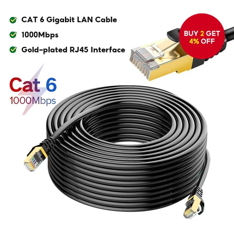 Network Cable 10M CAT6 Outdoor UTP Ethernet Lan 1000Mbps RJ45 for PC ...