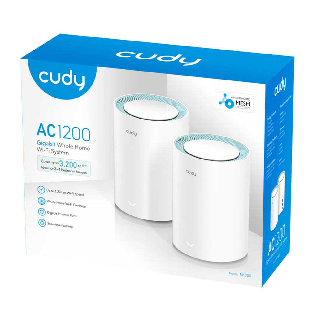 Cudy M1300 AC1200 WiFi Wi-Fi Gigabit Mesh Solution M1300 (2-pack) LIKE TAPO M4 M5 AC1200 MESH ...