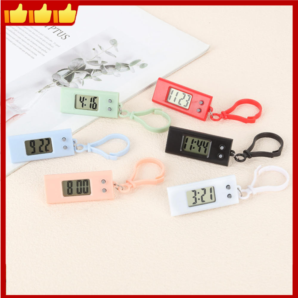 Portable Electronic Clock Keychain Mini Pocket Electronic Oval Hanging ...
