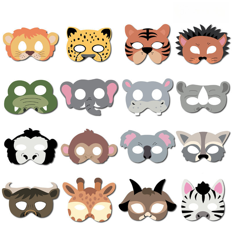 Jungle Safari Animal Masks Animal Masks for Kids Birthday Party ...