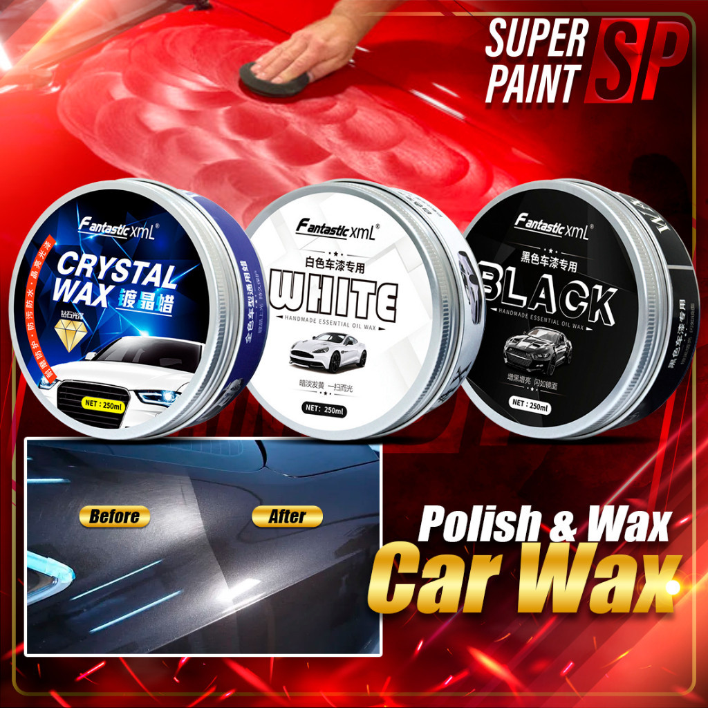 Car Wax Crystal & White & Black Hard Glossy Wax Layer Covering Paint ...