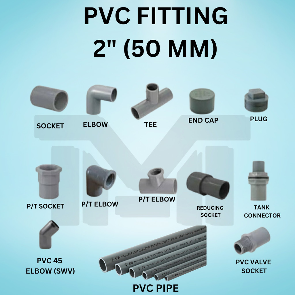 BRAND NEW PVC PIPE FITTING 50MM (2") | Shopee Singapore