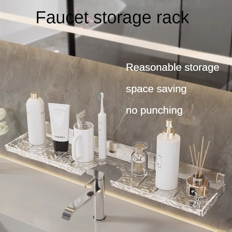 Wash Basin Storage Rack Wall-mounted Bathroom Washbasin Shelf Faucet ...