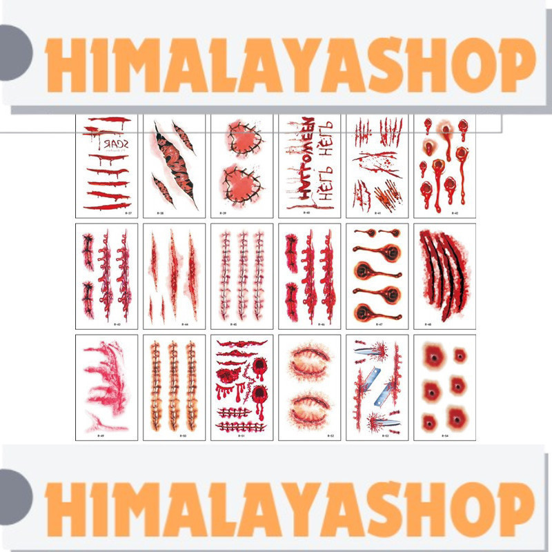 New Scar Halloween Tattoo Sticker Funny Horror Scar Sticker Waterproof ...