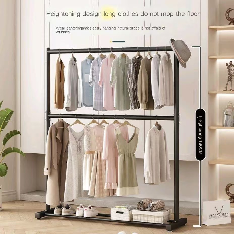 【Some Sg Stock】Floor Clothes Rack Laundry Drying Rack Movable Clothes ...