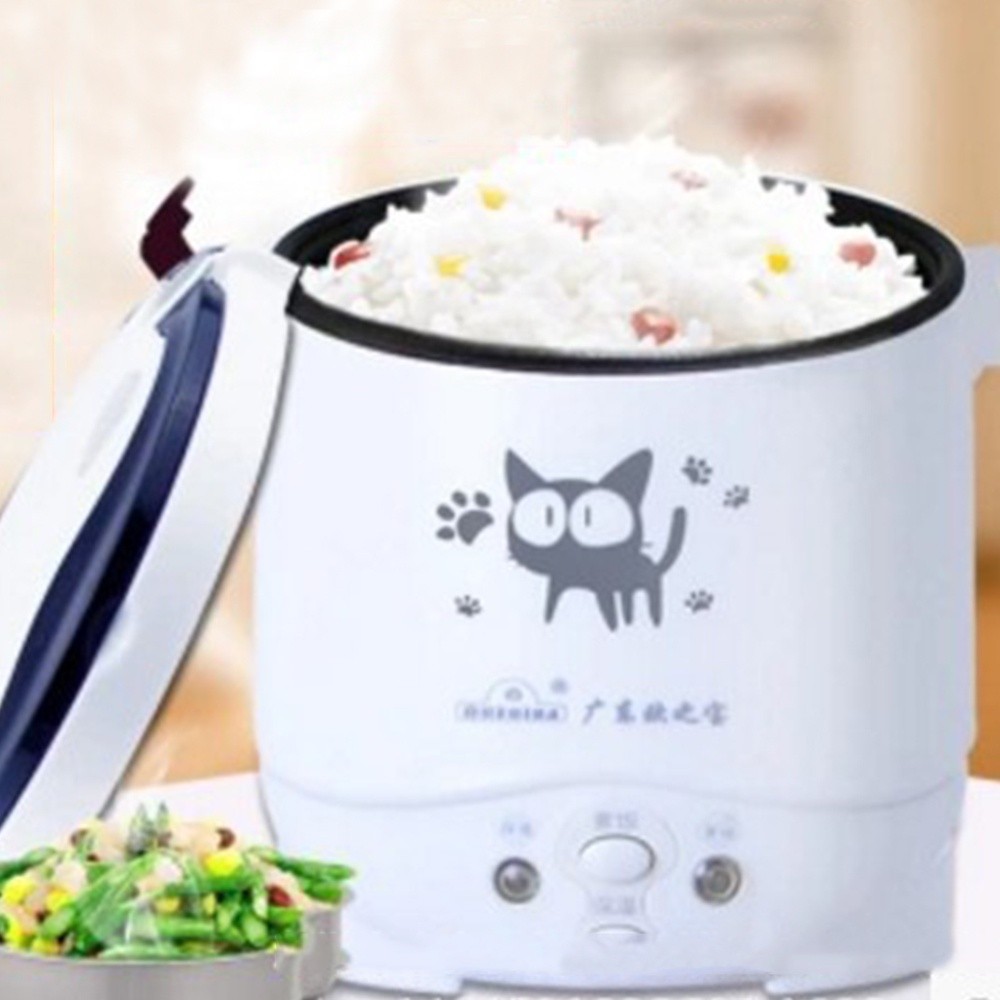 1L Mini Rice Cooker Multifunction Pot Frying Pan Portable Mini Rice ...
