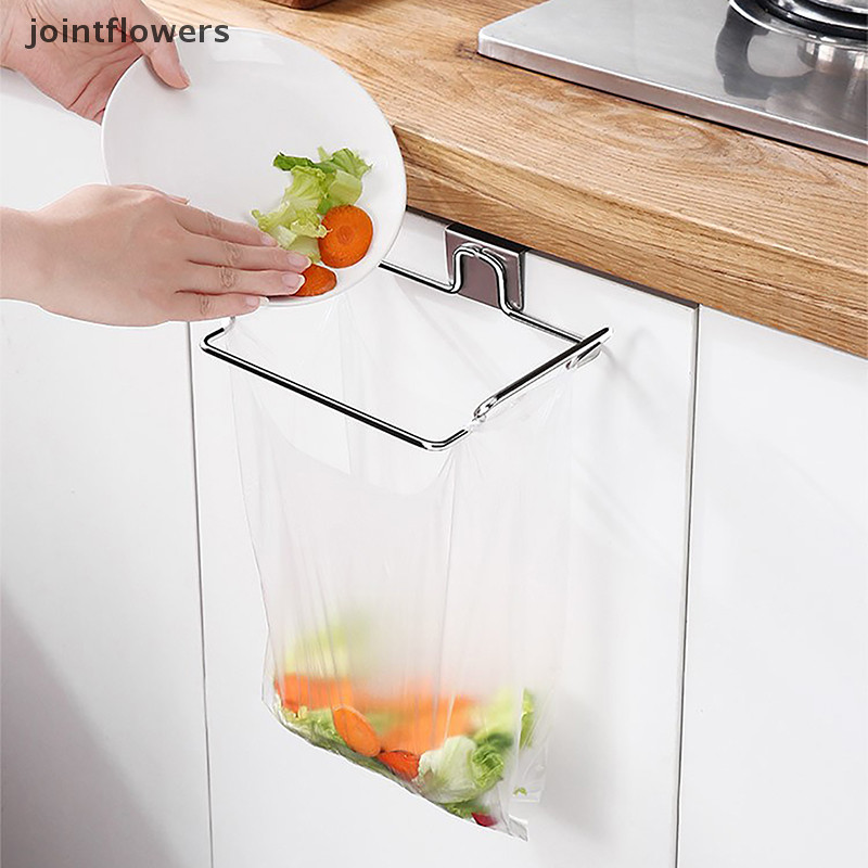 JSS Stainless Steel Kitchen Trash Rack Cabinet Door Garbage Bags Holder ...