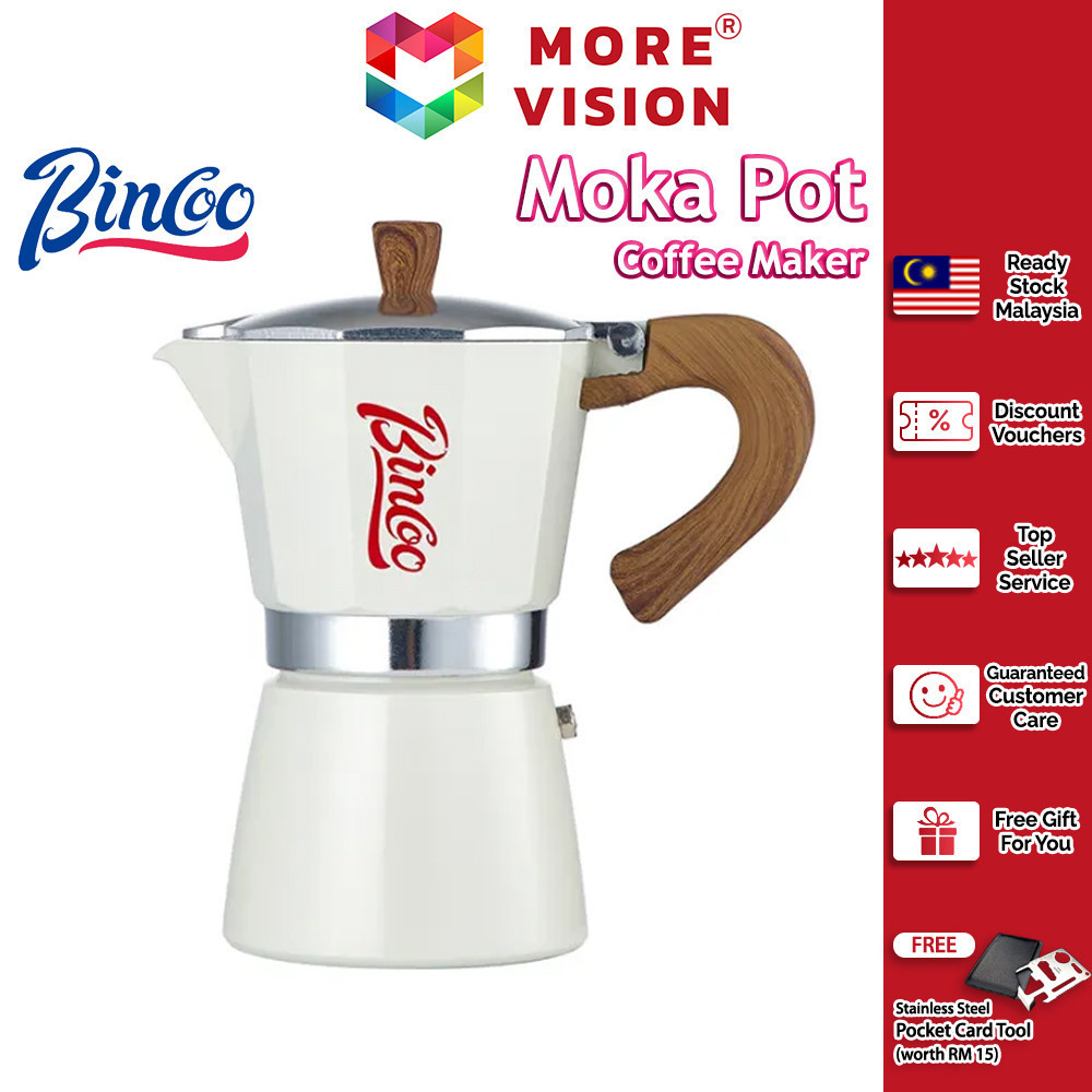 BINCOO Coffee Premium Moka Pot Percolator Maker Barista Italian Style Expresso Drip Top Mocha ...