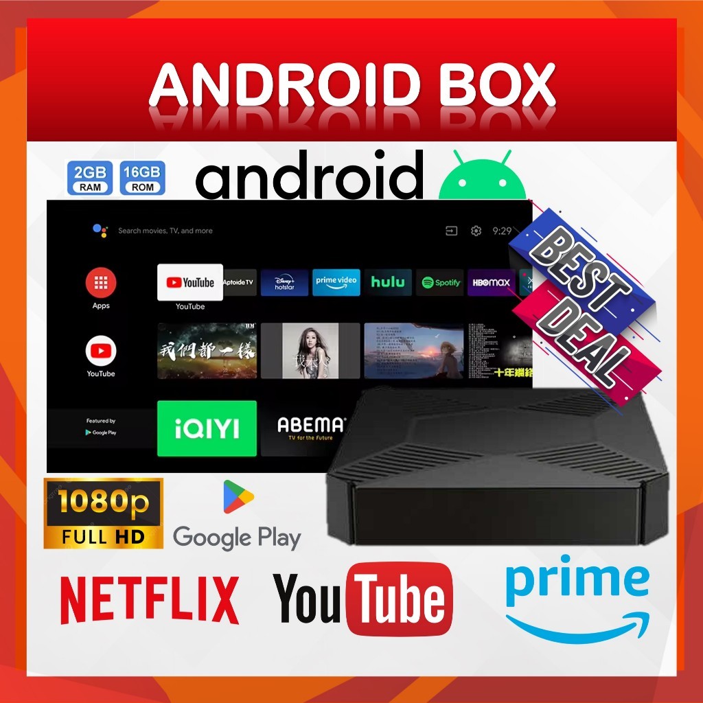 Android TV Box - 4K FHD HD Smart TV Box 2.4G WIFI Android Media Player ...