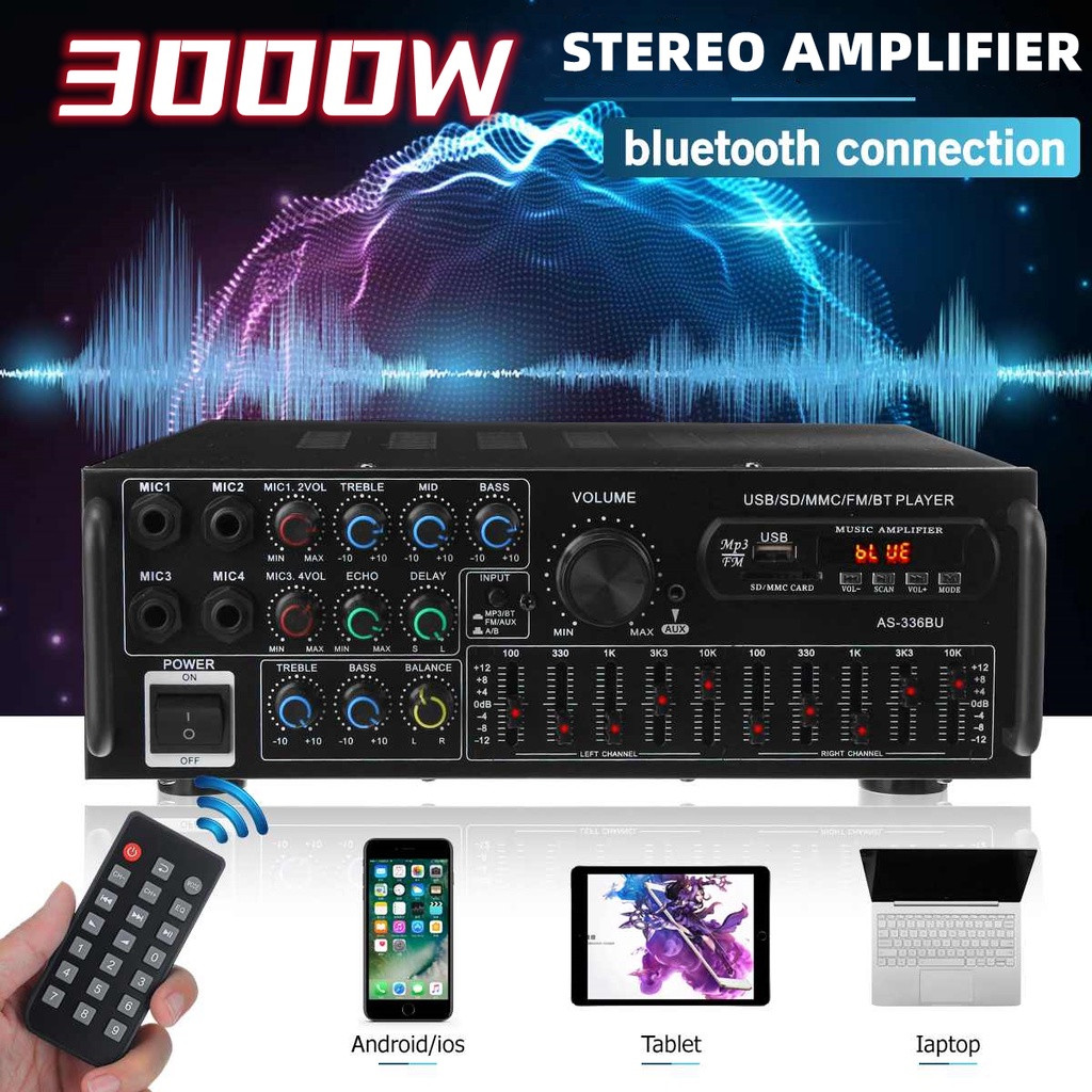 【Ready stock】3000W Bluetooth Stereo Amplifier, Power Amplifier,Surround ...