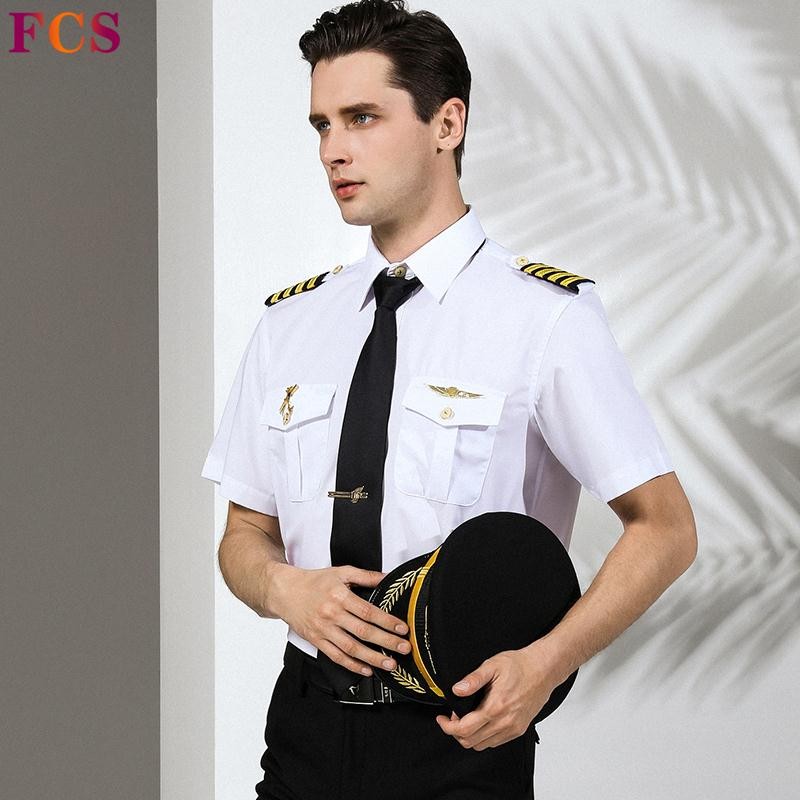 [Quick Shipment] Air Uniform Suit Captain Uniform Pilot Shirt ...