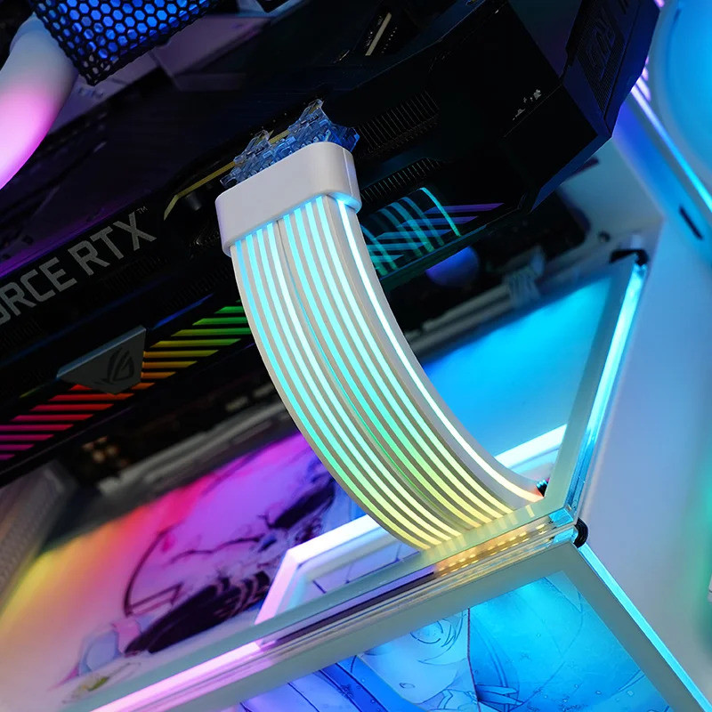 PC Case 5V 3Pin SYNC RGB Cable, ATX 24Pin + PCI-E GPU 8PinX2, Neon ...