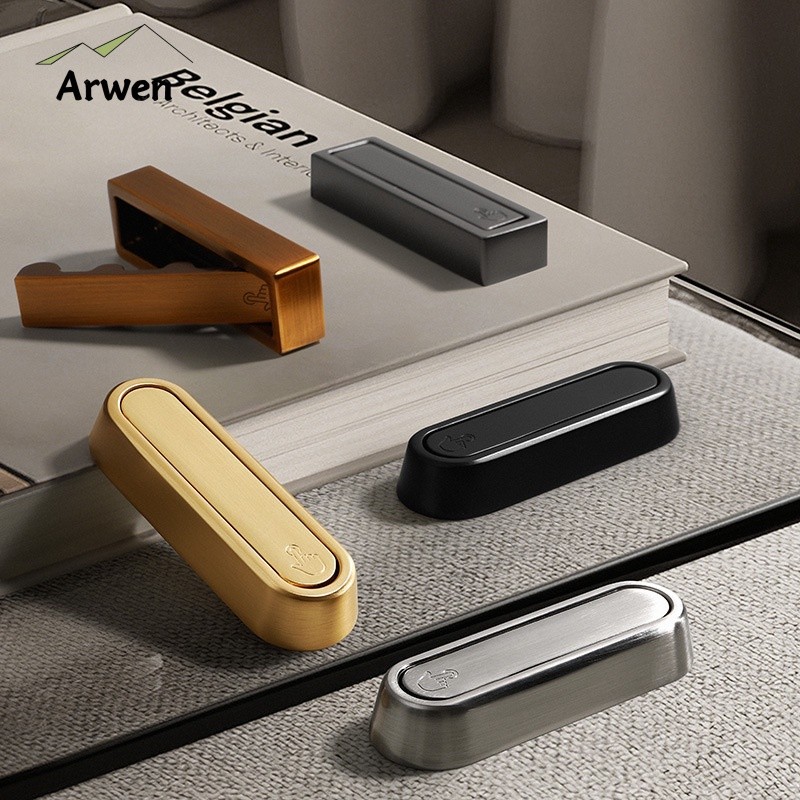 Zinc Alloy Hidden Wardrobe Handle Self-Adhesive Cabinet Handle Drawer ...