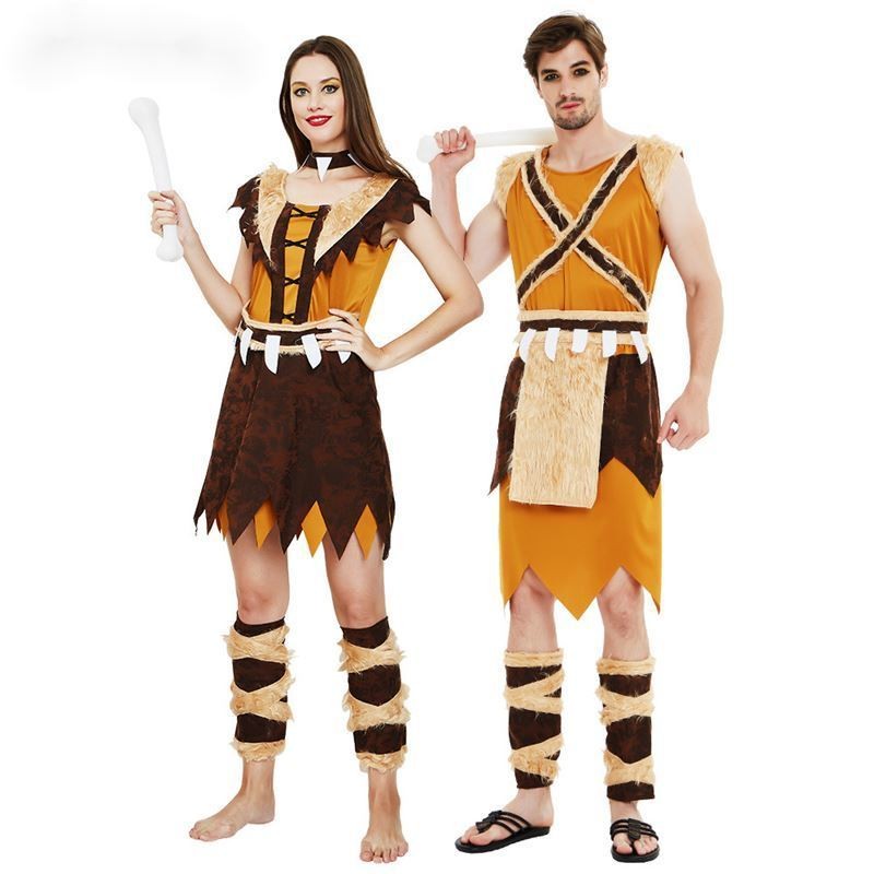 Modern Primal Costume Viking Couple Savage Funny Costume Indian Primal ...