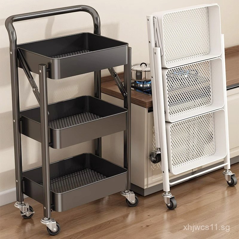 Singapore spotNew Carbon Steel Folding Multi-layer Storage Cart with ...