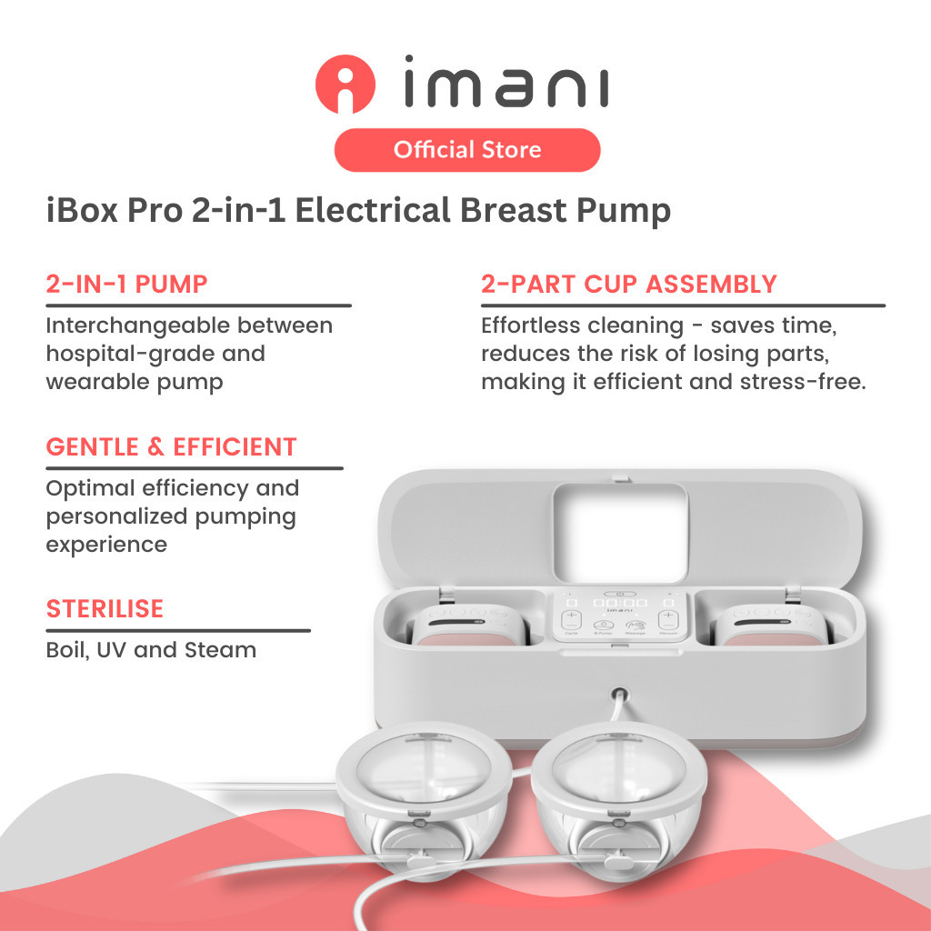 imani iBox Pro 2-in-1 Electrical Breast Pump (Hospital Grade + Wearable ...