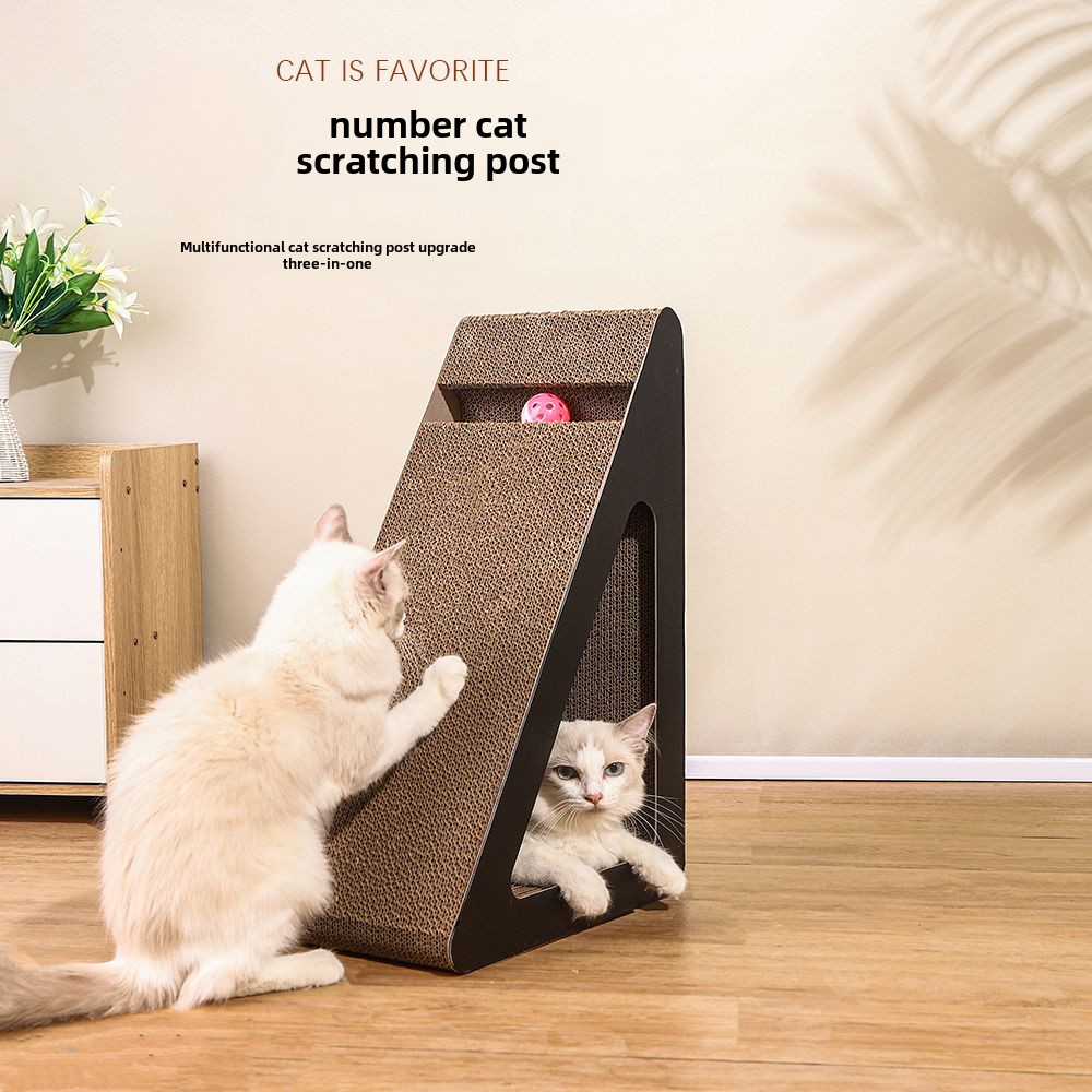 【SG Seller】Triangle Cat Scratch Board Cat Nest Integrated Cat Scratch ...