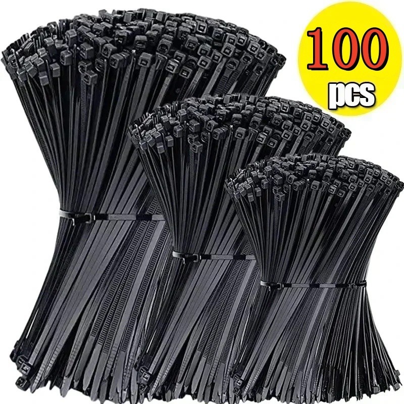 100Pcs Plastic Nylon Cable Ties Self-locking Cord Ties Straps ...